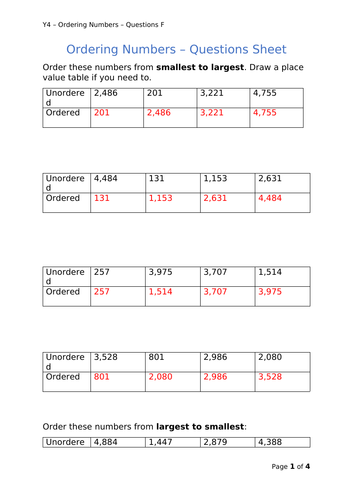 Y4 Maths - Numbers Bundle | Teaching Resources
