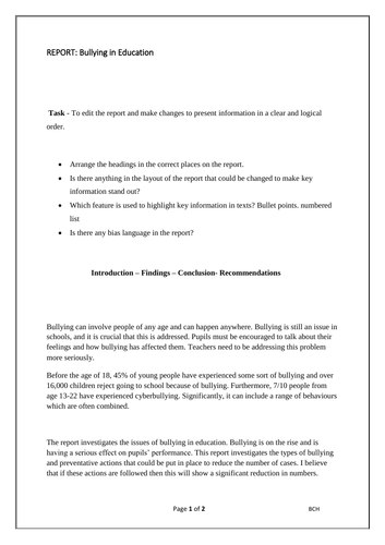 Report Writing Functional Skills Teaching Resources