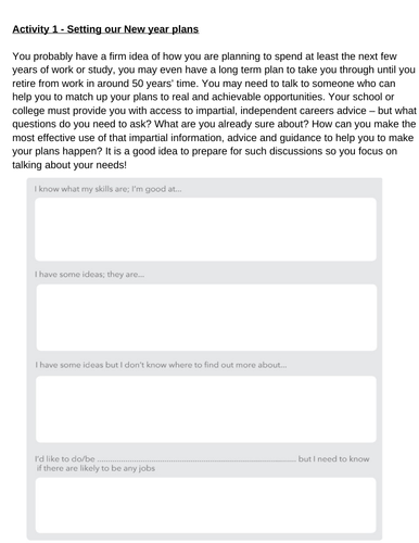 PHSE / careers booklet for use in form time - Key Stage 4 / 5 booklet 3 ...