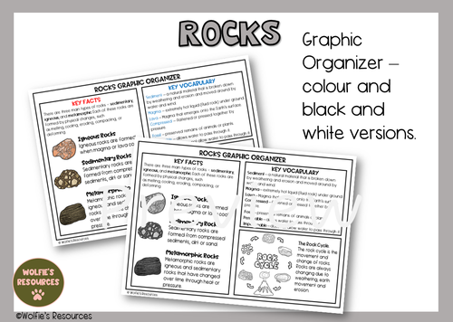 Rocks Vocabulary Activities and Graphic Organizer | Teaching Resources
