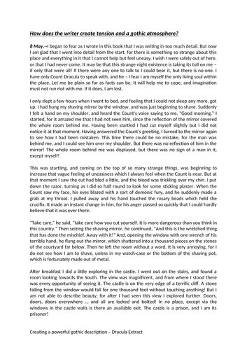 KS3 English Language Analysis and creative writing - Gothic Dracula ...