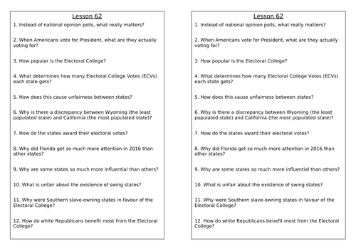 Edexcel A Level USA Politics Lesson 22 (Presidential Elections ...