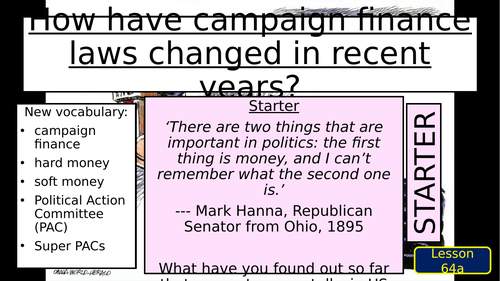 Edexcel A Level USA Politics Lessons 25-27 (Campaign Finance ...