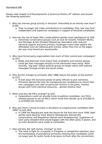 Edexcel A Level USA Politics Lessons 25-27 (Campaign Finance ...