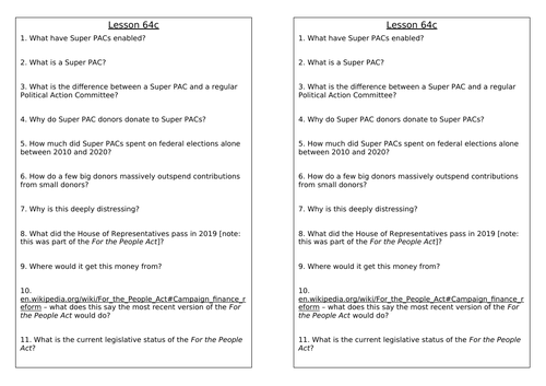 Edexcel A Level USA Politics Lessons 25-27 (Campaign Finance ...