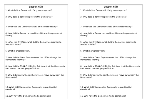 Edexcel A Level USA Politics Lessons 33-35 (Democratic Party ...