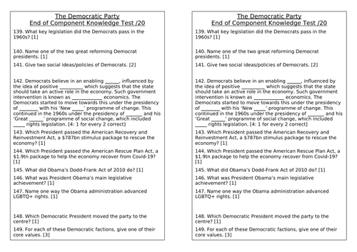 Edexcel A Level USA Politics Lessons 33-35 (Democratic Party ...