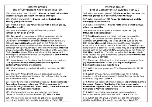 Edexcel A Level USA Politics Lessons 38-40 (Interest Groups) | Teaching ...