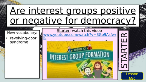 Edexcel A Level USA Politics Lessons 38-40 (Interest Groups) | Teaching ...