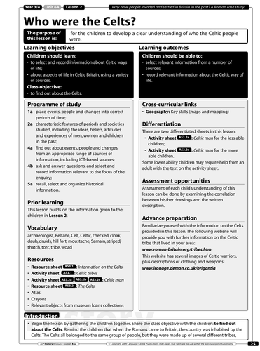 History- Yr3/4- Who were the Celts? Lesson Plan and Activity resources ...