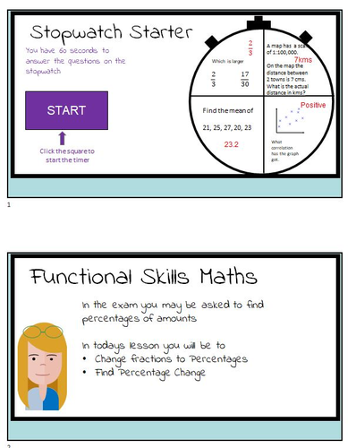 Functional Skills Maths- Percentage Change Full Lesson | Teaching Resources