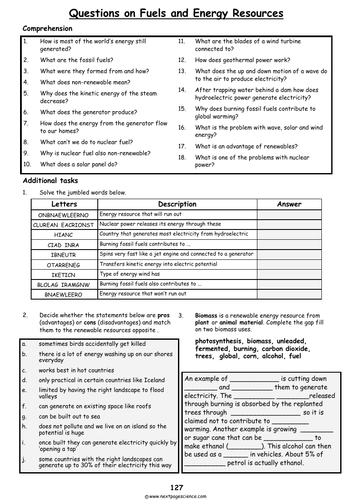 Energy Resources and Fuels | Teaching Resources