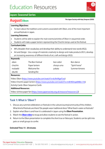 The Obon Festival of Japan | Teaching Resources