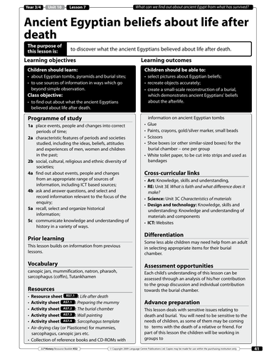 History- Yr3/4- Ancient Egypt- FREE- Life after Death | Teaching Resources