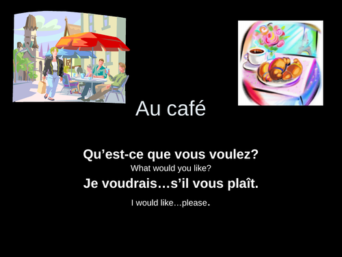 Au cafe - French lesson | Teaching Resources
