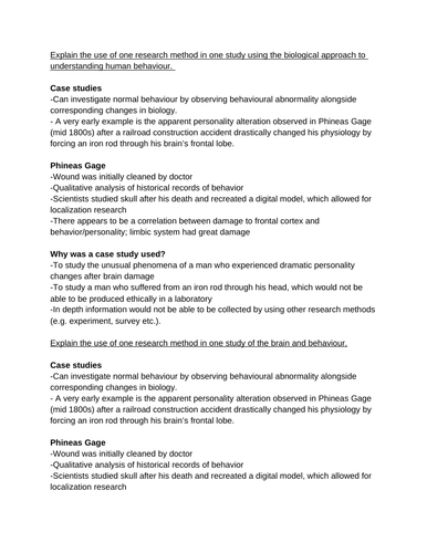 IB Psychology SAQ Plans for ALL Biological | Teaching Resources