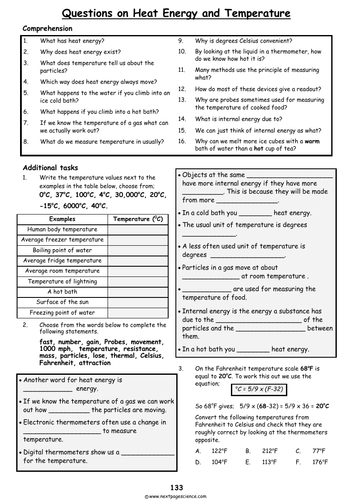 Heat Energy and Temperature | Teaching Resources