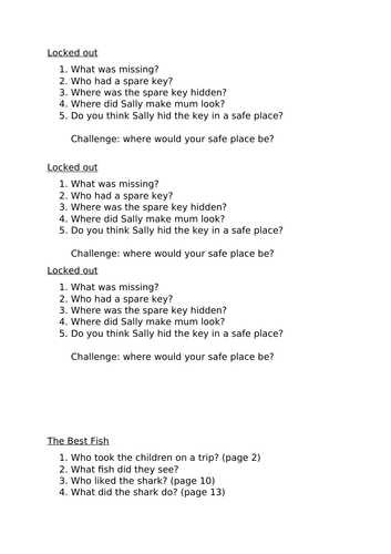 First level reading templates | Teaching Resources