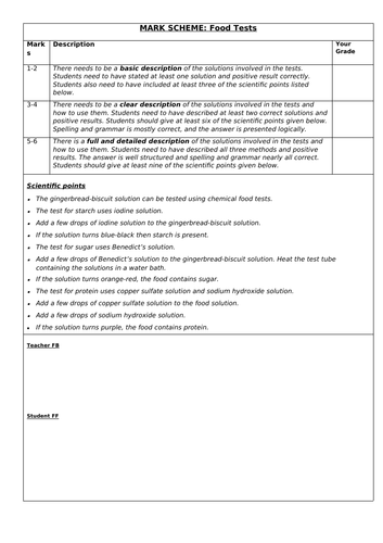 Food Tests KS3 Activate Science | Teaching Resources