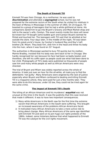 Emmett Till | Teaching Resources