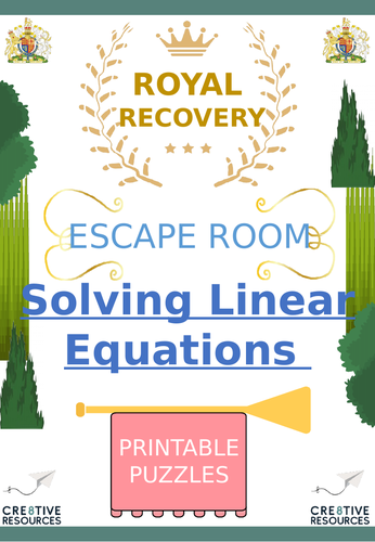 Linear Equations Escape Room | Teaching Resources