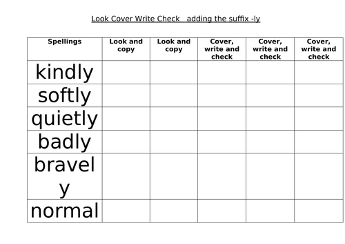 Year 2 Look Cover Write Check Statutory Spelling Patterns (All ...