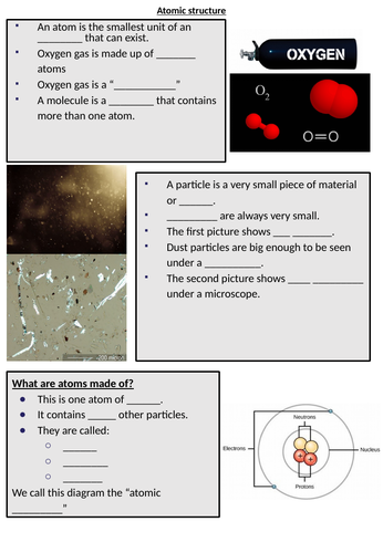 Year 9 Atomic Structure Worksheet - Low Ability Students. | Teaching ...