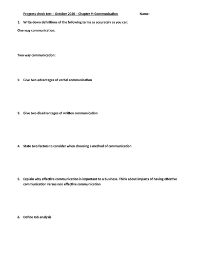 Cambridge iGCSE Business Studies Unit 2, Chapter 4 | Teaching Resources