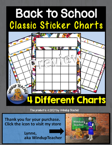 Back to School Classic Sticker Charts | Teaching Resources