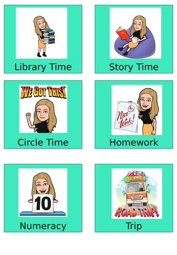 Bitmoji Visual Timetable | Teaching Resources