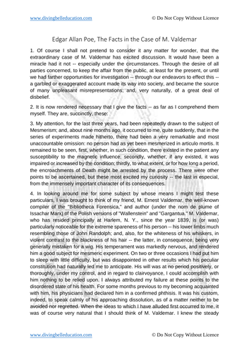 Short Story Study: Edgar Allan Poe, 'The Facts in the Case of M ...