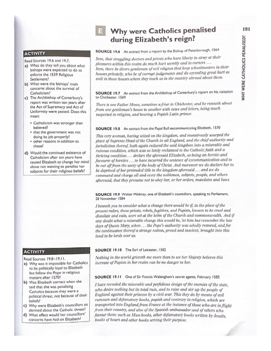 Elizabethan England - Religious opposition | Teaching Resources