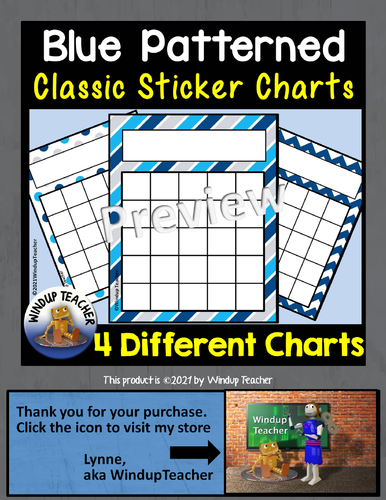 Blue Patterned Classic Sticker Charts | Teaching Resources