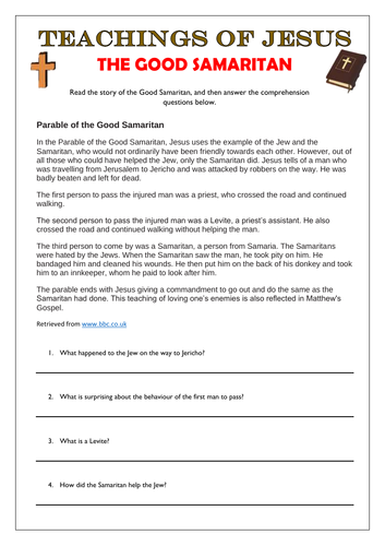 Teachings of Jesus - The Parable of the Good Samaritan! | Teaching ...