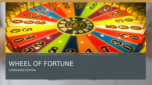 Wheel of Fortune Icebreaker | Teaching Resources