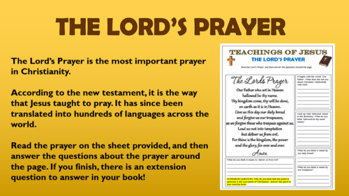 Teachings of Jesus - The Lord's Prayer! | Teaching Resources