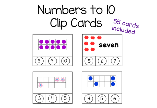 Numbers to 10 Clip Cards | Teaching Resources