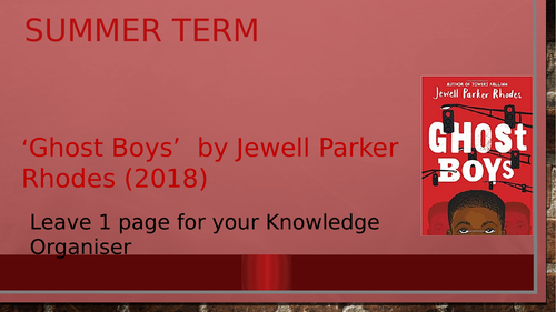 Ghost Boys SOL KS3 | Teaching Resources