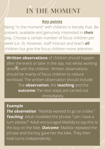 In the moment planning guide | Teaching Resources