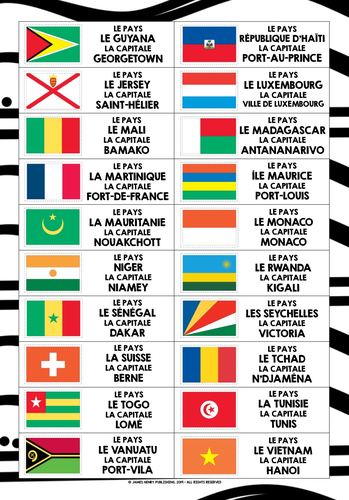 FRENCH-SPEAKING COUNTRIES FLAGS LABEL & COLOUR | Teaching Resources