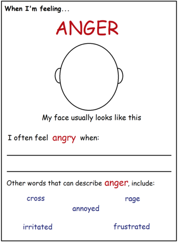When I'm Feeling....Worksheets (Angry, Sad, Happy, Scared) | Teaching ...
