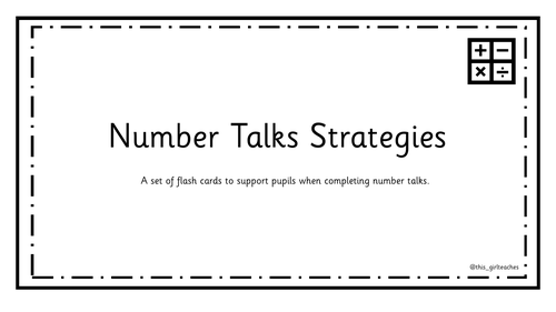 Number Talks: Strategy Flashcards | Teaching Resources