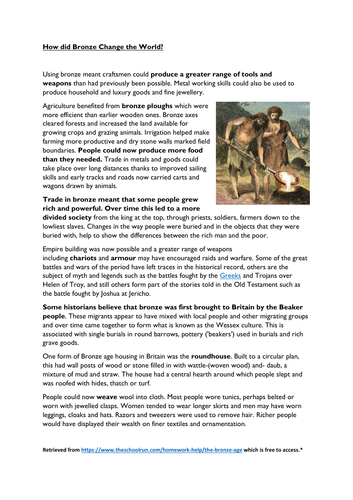 All About the Bronze Age! (Double Lesson) | Teaching Resources