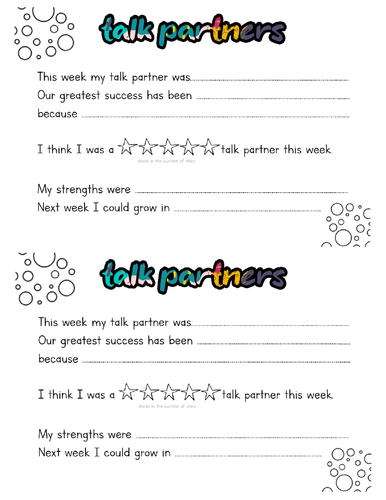 Talk Partners- Powerpoints, Activities and Printables | Teaching Resources