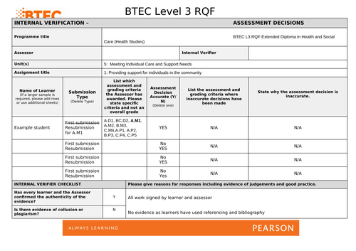 BTEC Level 3 Ext Dip Health & Social Care - SV/IV admin, tracking ...