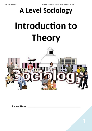 OCR A Level Sociology INTRO TO THEORY | Teaching Resources