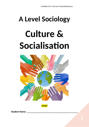 OCR A Level Sociology SOCIALISATION, CULTURE, IDENTITY | Teaching Resources