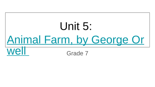 Unit: Leadership in Animal Farm | Teaching Resources