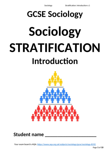 AQA GCSE Sociology STRATIFICATION | Teaching Resources
