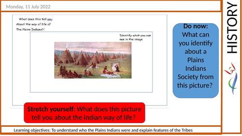 Edexcel 9-1 Lesson 2 The Plains Indian Society | Teaching Resources